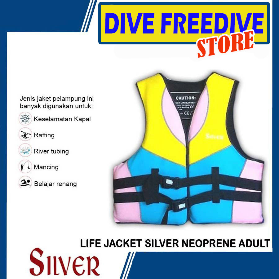 Jual Pelampung Life Jacket Vest Silver Neoprene Buoy Jaket Rompi Renang ...