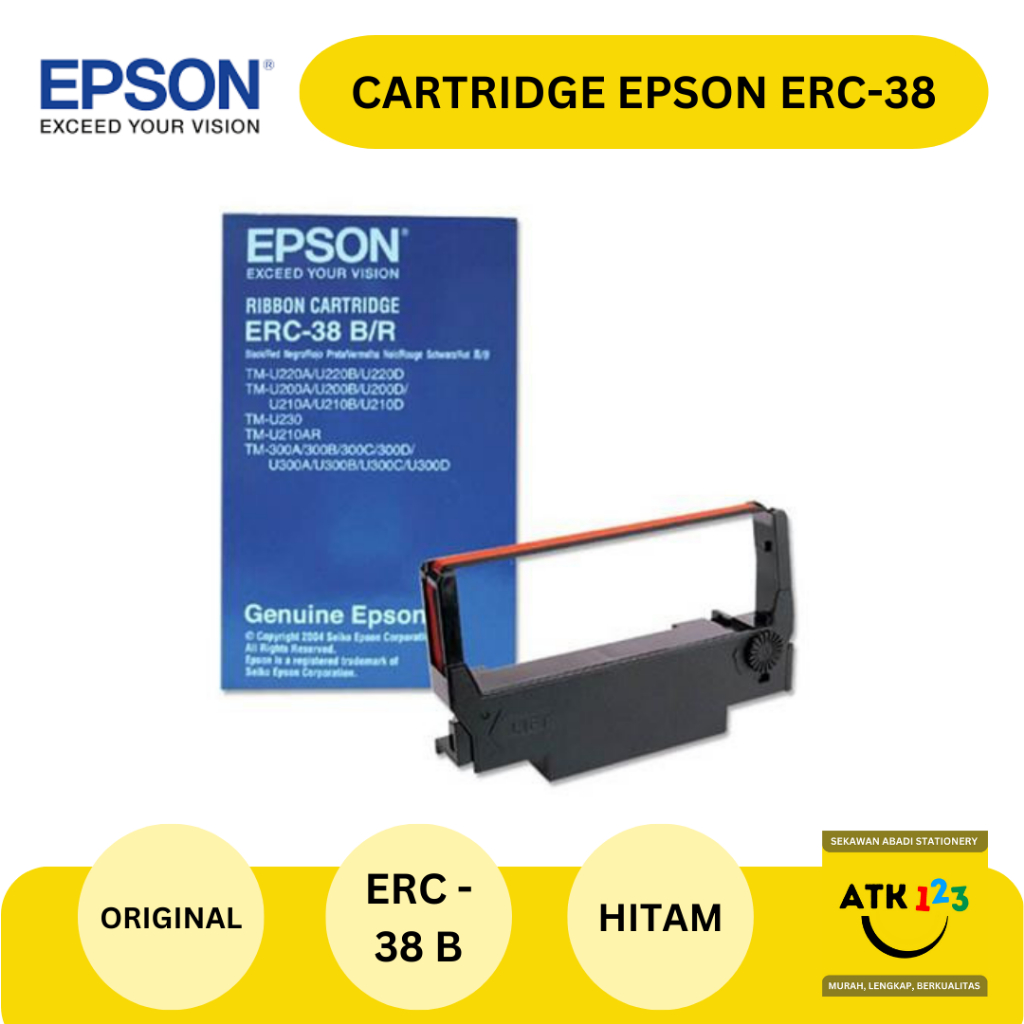 Jual Pita Ribbon Cartridge Epson ERC-38 Warna Hitam - Black Original ...