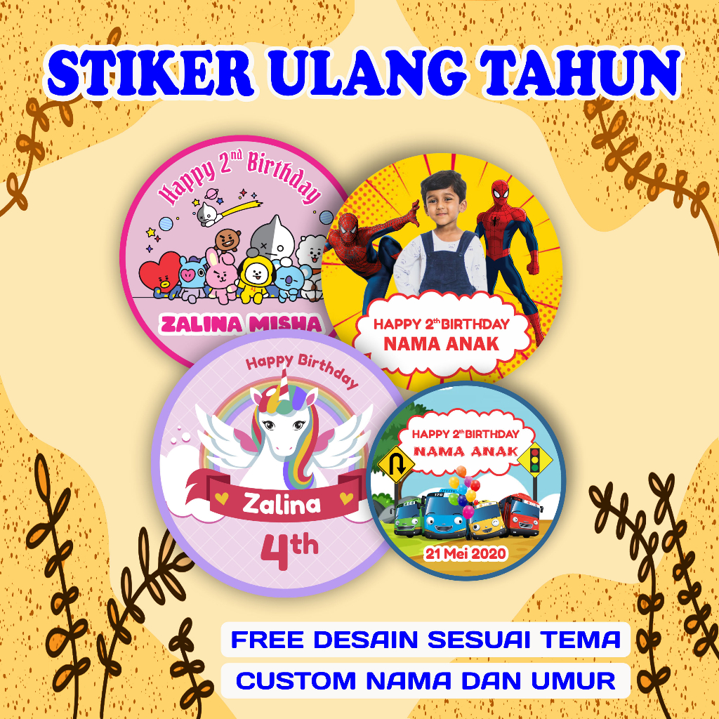 Jual Stiker Ulang Tahun/Label Ulang Tahun | Shopee Indonesia