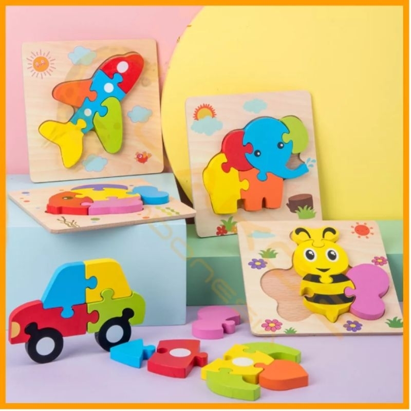 Jual tokolima9 - MAINAN EDUKASI ANAK PUZZLE KAYU SIMPLE GAMBAR HEWAN ...