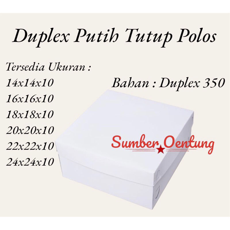 Jual [10PCS] DUS DUPLEX PUTIH TUTUP POLOS TINGGI 10CM KARTON BOX KOTAK ...