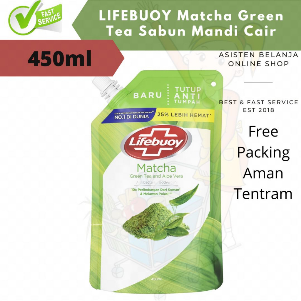 Jual Lifebuoy Matcha Green Tea Aloe Vera Sabun Mandi Cair Refill 450ml ...