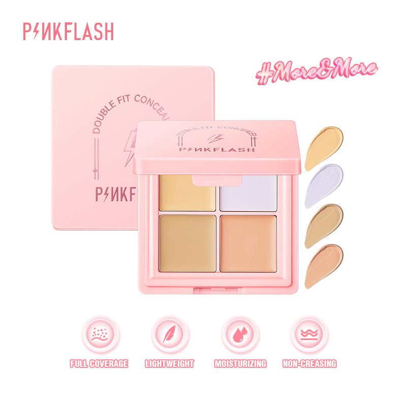 Jual [NEW]PINKFLASH Double Fit Concealer Palette Flawless High Coverage ...