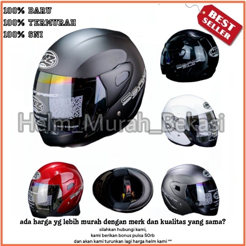 Jual HELM HALF FACE MAZ SONIC ORIGINAL TERMURAH | Shopee Indonesia