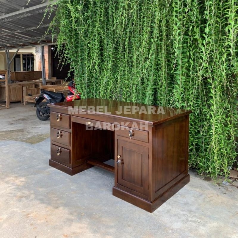 Jual Meja Kantor Meja Kerja Satu Biro Kaki Dengklok Kayu Jati Minimalis ...