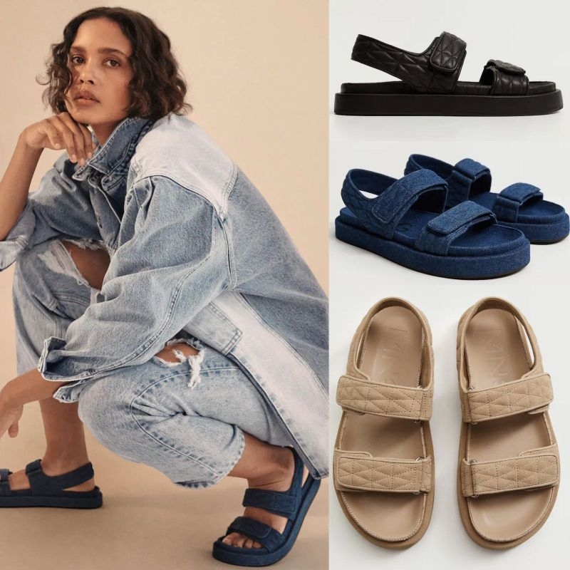 Jual MNG flats platform sandals | Shopee Indonesia