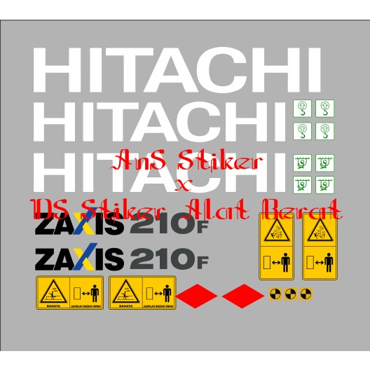 Jual Sticker Excavator HITACHI Zaxis ZX 210 F Stiker Alat Berat ...