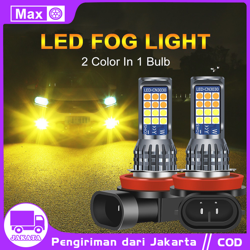Jual 1Pcs/2pcs Lampu LED Putih H8 H9 H11 Dua Warna untuk Headlight Fog lamp Mobil Lampu Depan ...