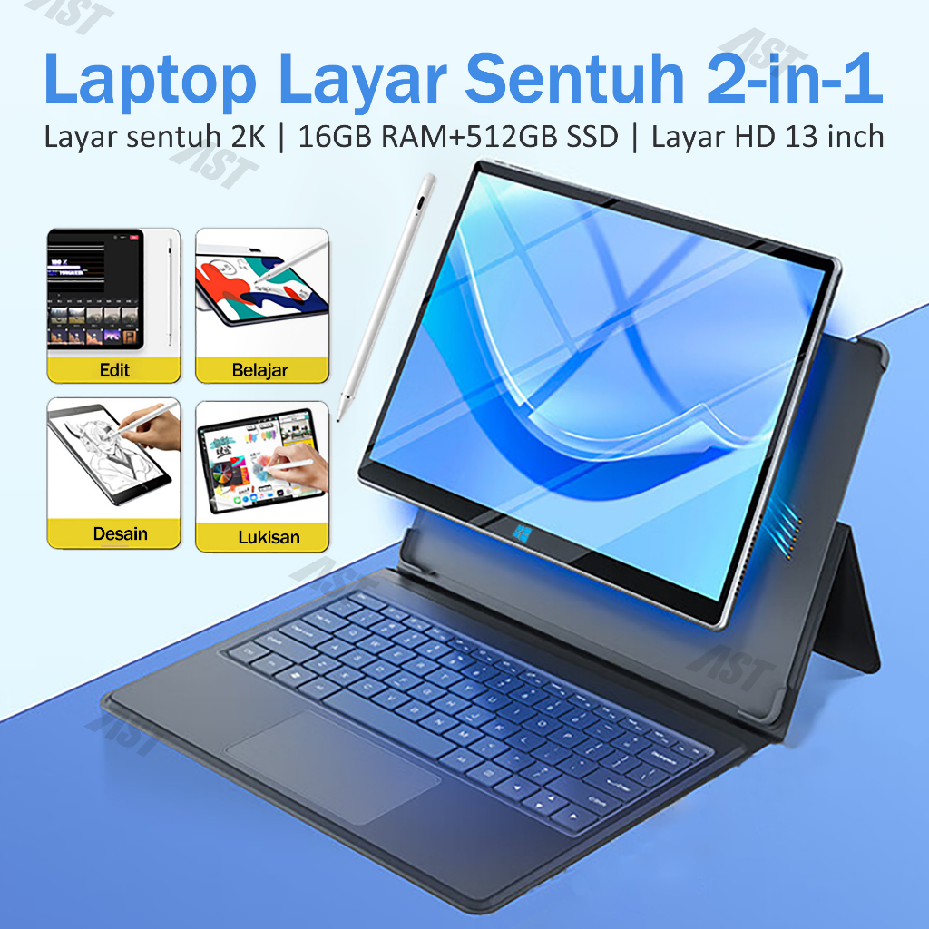 Jual Laptop 2-in-1 13 inci N5095 RAM 16GB + 512GB SSD Touchscreen ...