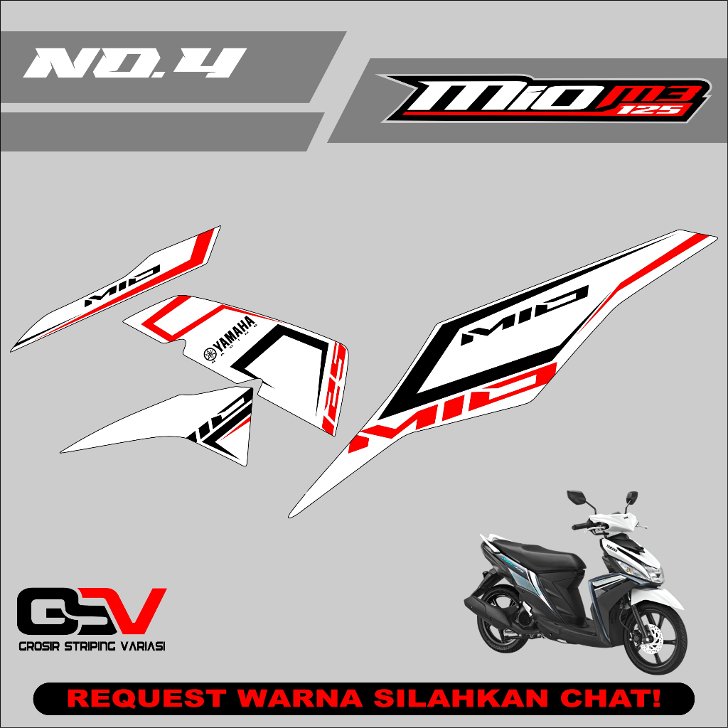 Jual Stiker Mio M3/Z Striping Standar Premium Racing motif simple 04 | Shopee Indonesia