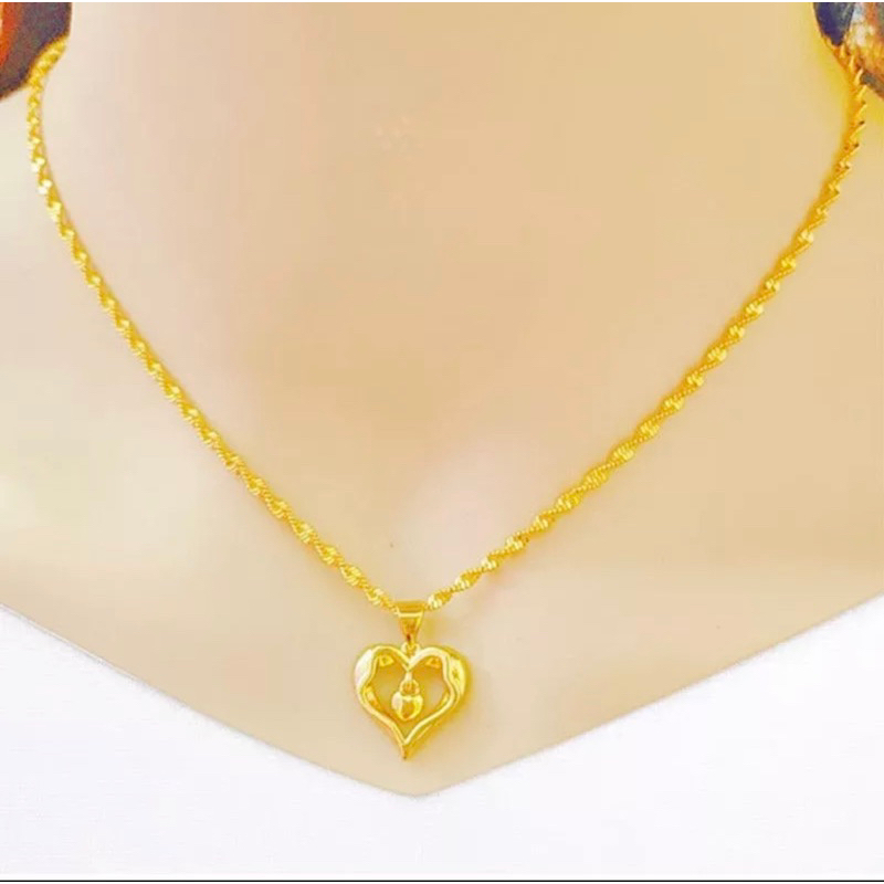 Jual Kalung melintin liontin love mas muda bonus logam mulia 24k ...