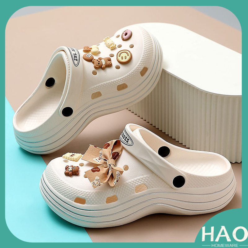 Jual Sandal Jelly Baim Wedges Wanita Import / Sandal Wanita Crocs Motif ...