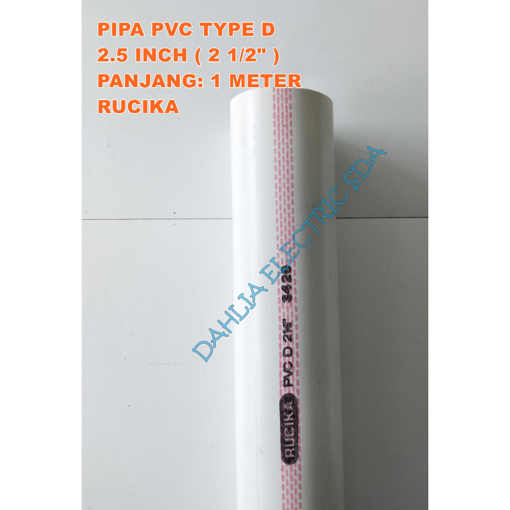 Jual PIPA PVC 2 1/2 INCH TYPE D PANJANG 1 METER RUCIKA PUTIH | Shopee ...