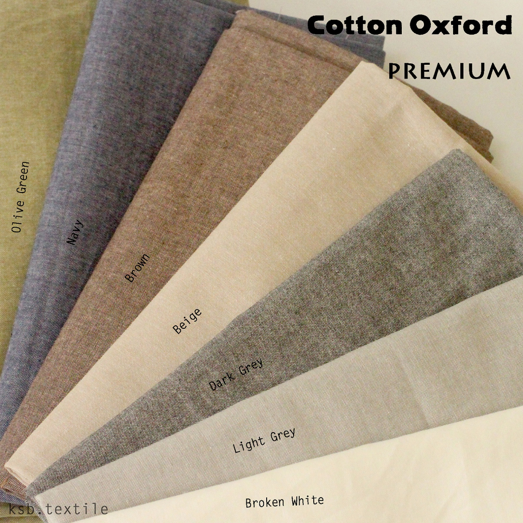 Jual Cotton Oxford Premium Warna Two Tone dan Solid / Kain Katun Yarn ...