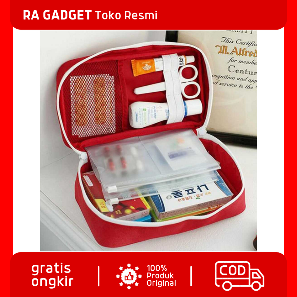 Jual Tas Tempat Perlengkapan Obat P3K Medis First Aid Kit / Pouch Kotak ...