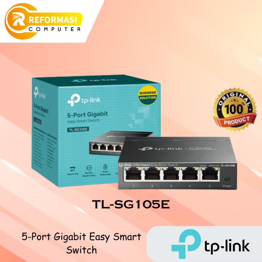 Jual TP-Link TL-SG105E 5-port Gigabit Easy Smart Switch | Shopee Indonesia