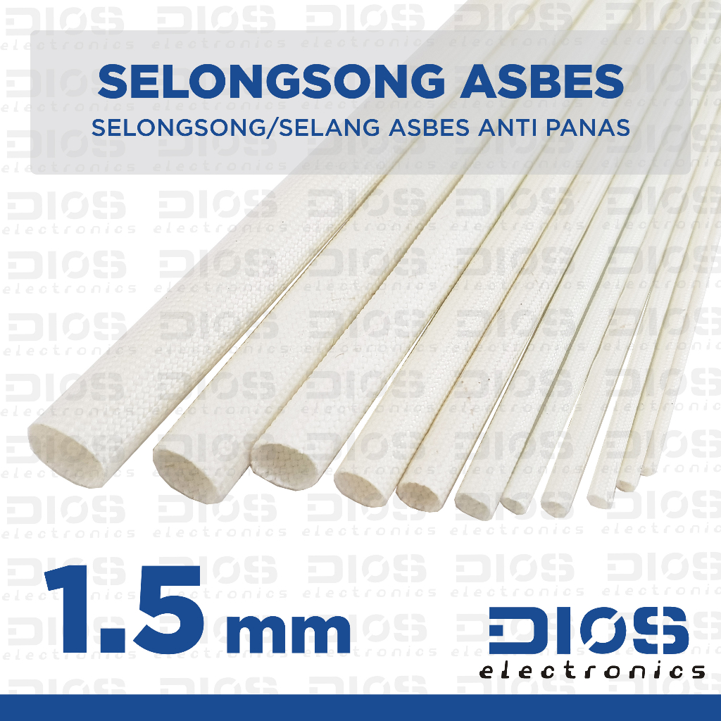 Jual Selang Asbes Selongsong Kabel Anti Panas Putih 1.5 mm eceran per ...