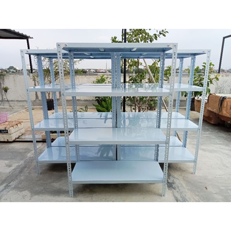 Jual Rak Besi Display toko UK P100 x L40Cm x T150 FULL PUTIH | Shopee ...