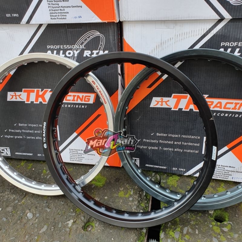Jual Velg veleg peleg pelg TK Racing Hitam Silver Titanium 160 185 215 ...