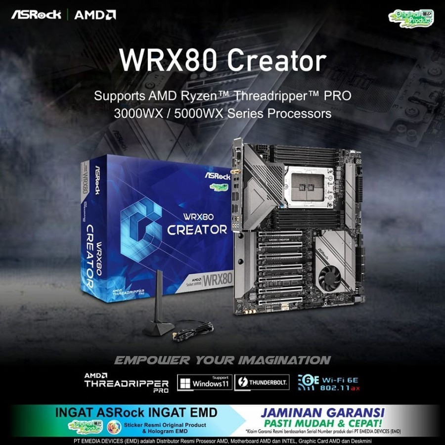 Jual MOTHEBOARD ASROCK WRX80 CREATOR (E-ATX, WRX80) | Shopee Indonesia