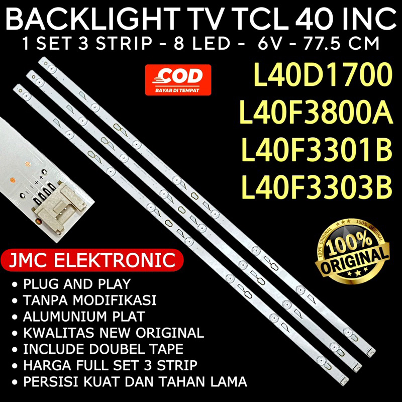 Jual Backlight TV TCL 40 Inch L40D1700 L40F3303B L40F3301B L40F3800A ...