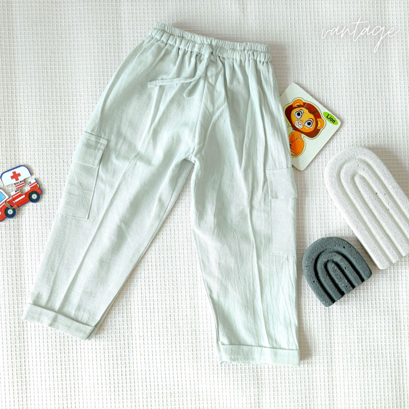 Jual Vantage - Cargo Pants 1 - 5 Tahun Linen light ash | Shopee Indonesia