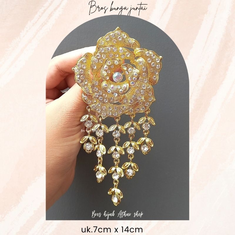 Jual Bros Kebaya Pengantin/Bross Besar/Bros Bunga Juntai /Bros Mewah ...