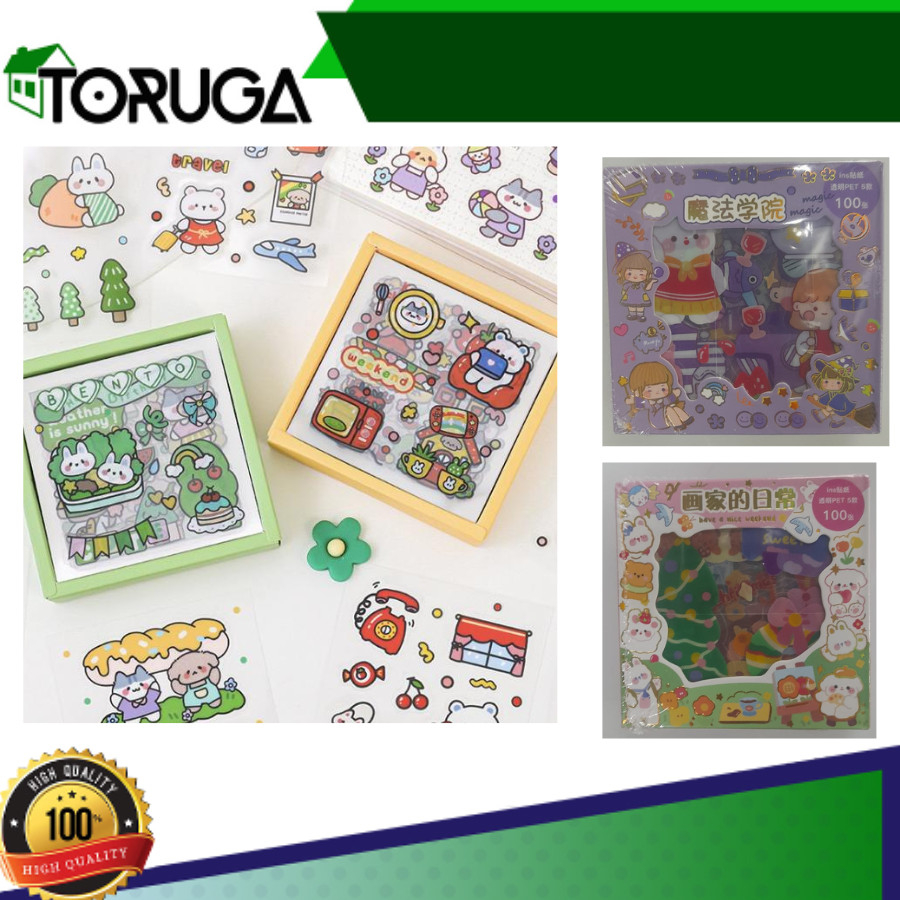 Jual Sticker PVC Waterproof Sticker Momo Dapat 1 Box Isi 100 Lembar ...