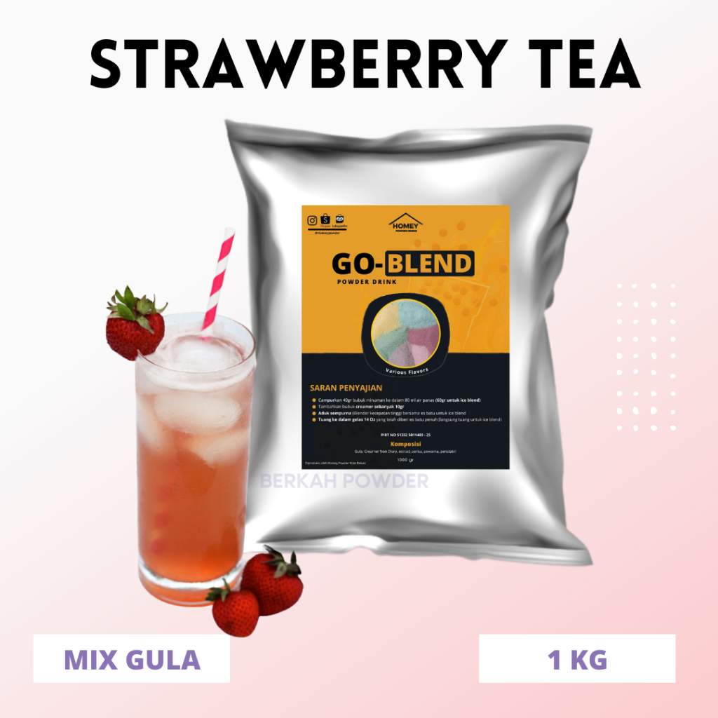 Jual Bubuk Minuman STRAWBERRY TEA 1Kg / Bubuk minuman rasa STRAWBERRY ...