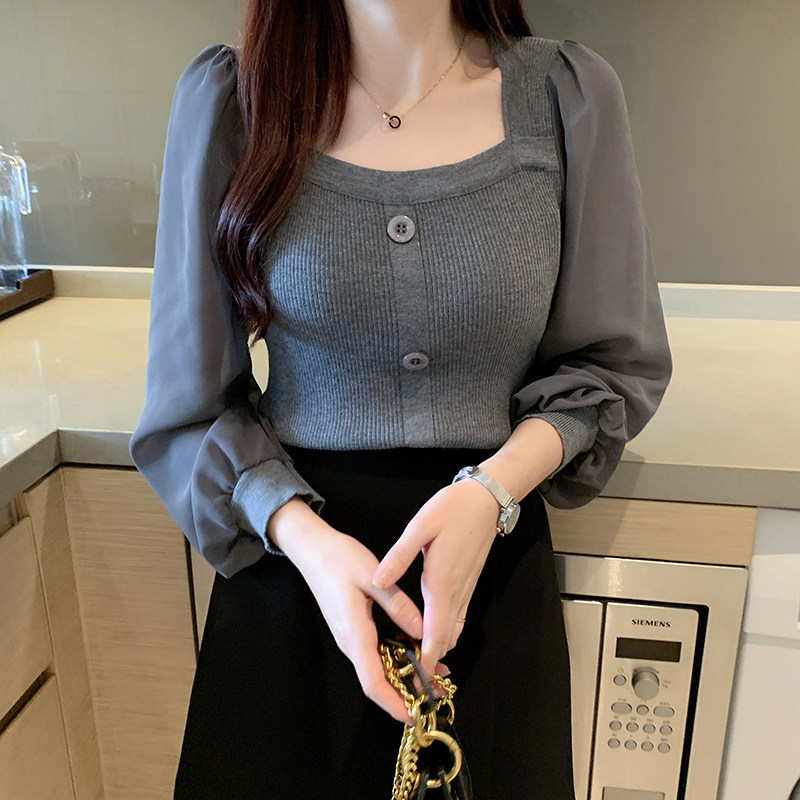 Jual AJW Blouse Wanita Kekinian Korean Style Rajut Lengan Panjang Import Premium ZY XAC | Atasan ...