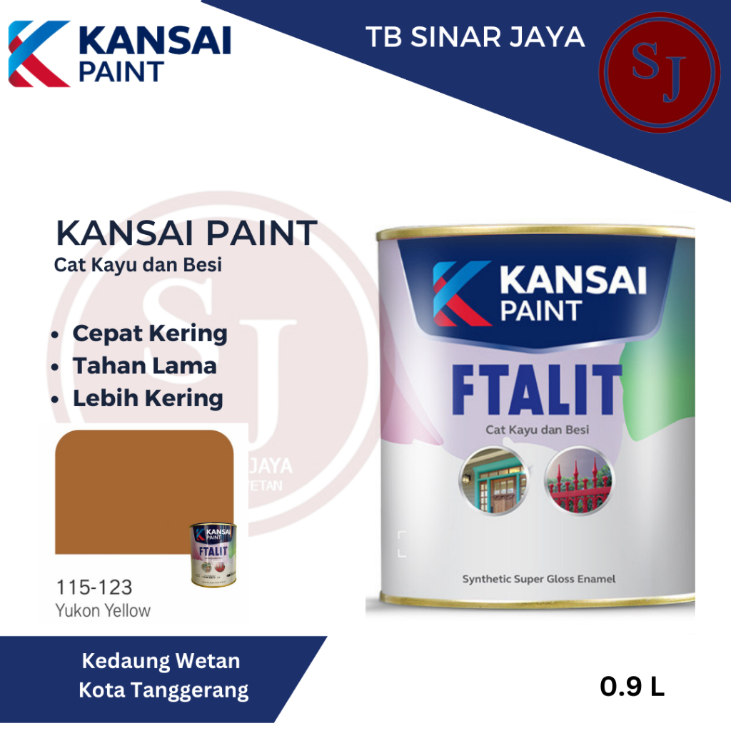 Jual Cat Kayu dan Besi Kansai Paint Ftalit Warna Glos 1kg 115 - 123 ...