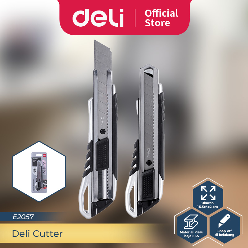 Jual Deli Cutter / Cutter Besar Pisau Baja SK5 Kerangka Metal Tajam ...