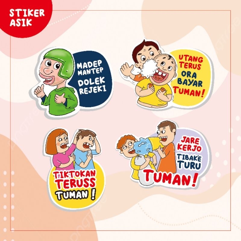 Jual sticker lucu unik konyol tuman ilustrasi aesthetic | Shopee Indonesia