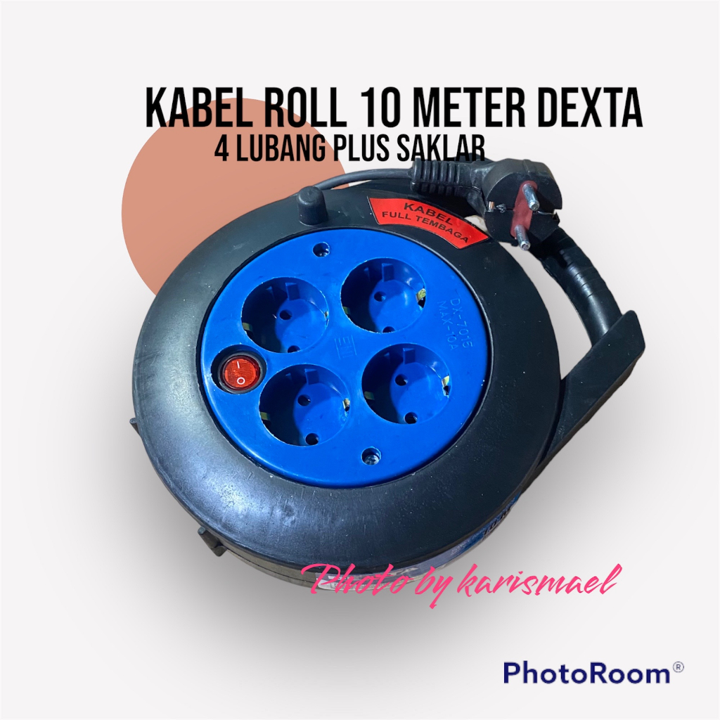 Jual Kabel Roll Rol StopKontak Box Bulat Listrik 10m 10 Meter Saklar ...