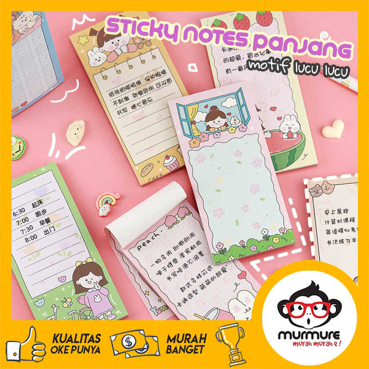 Jual MURMURE I MEMO NOTE PANJANG MOTIF KARAKTER KARTUN KERTAS PESAN ...