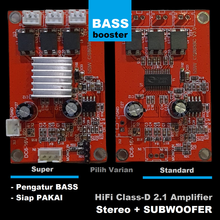 Jual HiFi SQ Digital Power Amplifier Mobil Class D 60W 2.1 Stereo ...