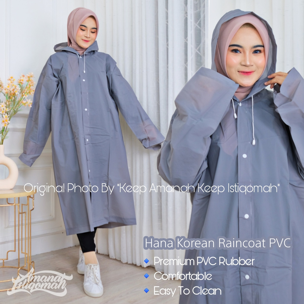 Jual Lisa Korean Raincoat Jas Hujan Traveling Mantol Midi Traveling ...