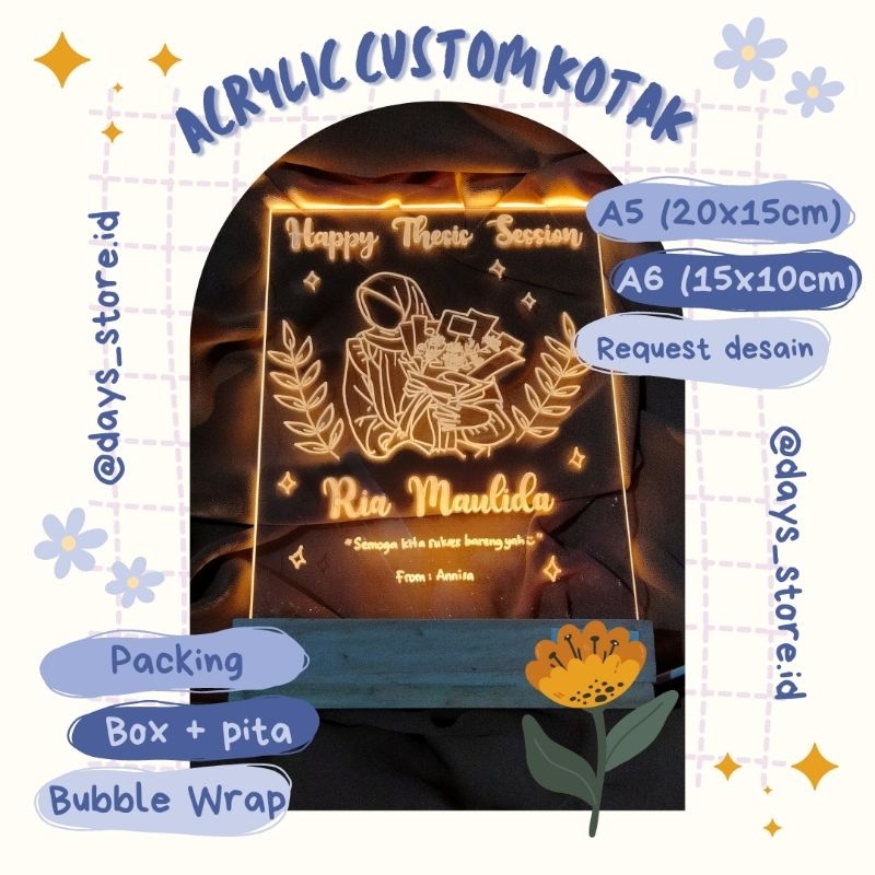Jual Acrylic Custom Kotak Kado Sempro/Wisuda/Sidang/Semhas/Ultah ...