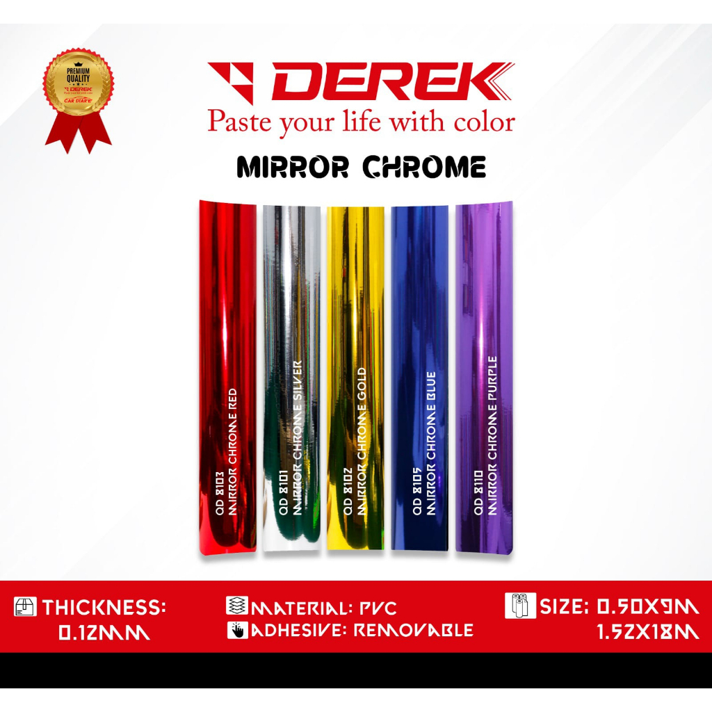 Jual Sticker Mirror Chrome Derek 50cm (meter) | Shopee Indonesia