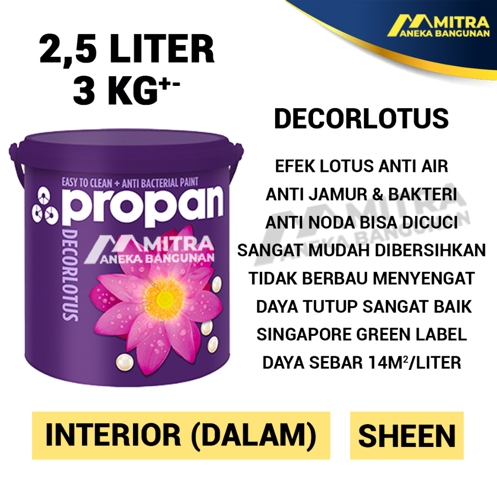 Jual CAT TEMBOK PROPAN INTERIOR EKSTERIOR WARNA AQUA APPEAL 147-3 ...