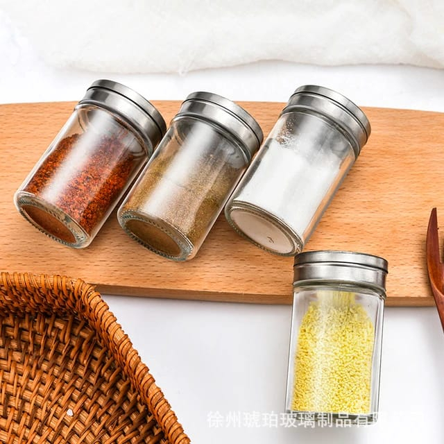 Jual Tempat Bumbu Garam Lada Stainless Glass Spice Bottle Jar Botol ...