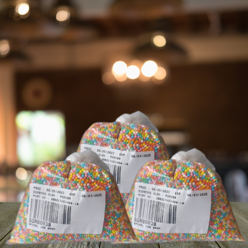 Jual SPIKEL KEMASAN REPACK 100 GR / SPRINKLE / TRIMIT GULA BUTIR WARNA ...