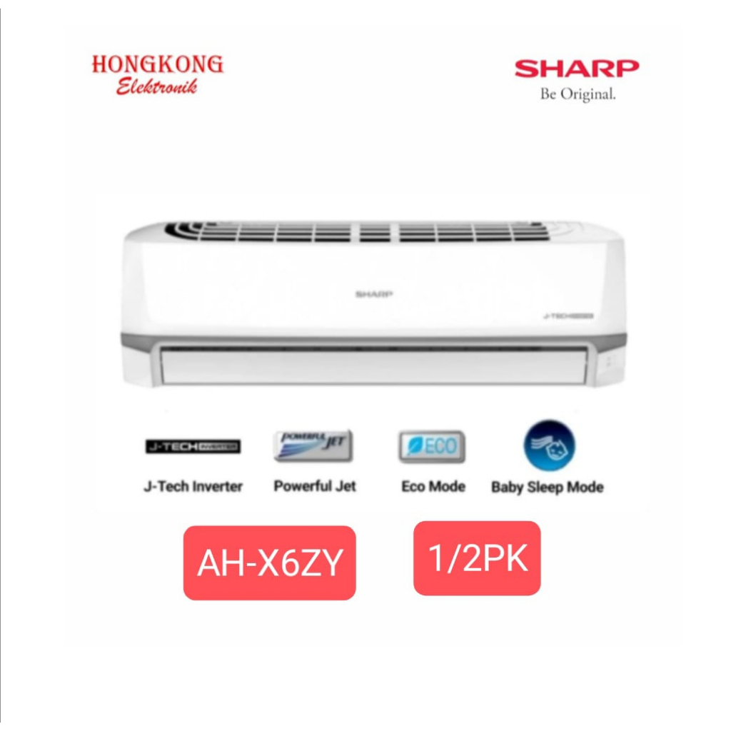 Jual AC Split SHARP J-Tech Inverter Series 1/2PK AH-X6ZY | Shopee Indonesia