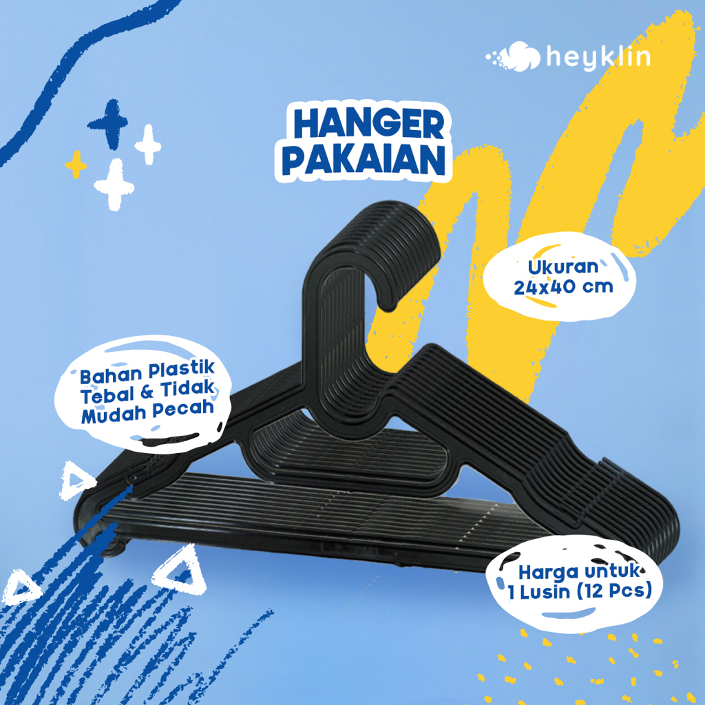 Jual Hanger Plastik Hitam / Gantungan Baju Isi 12pcs | Shopee Indonesia