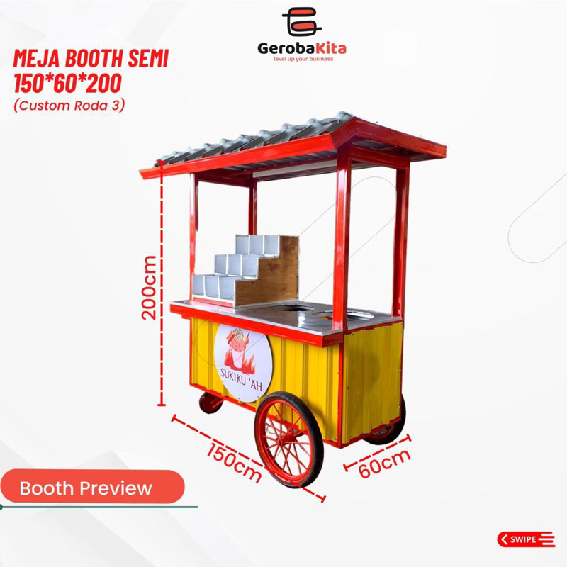Jual Meja Booth Semi Container Custom Roda 3 | Shopee Indonesia