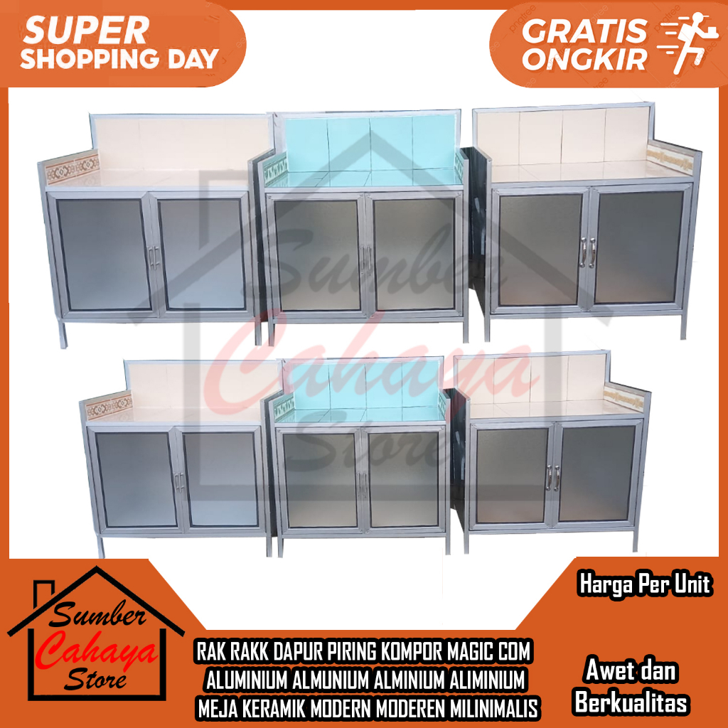 Jual [Instant] Meja Kompor Rak Rakk Lemari Dapur Kitchen Piring Kaca ...