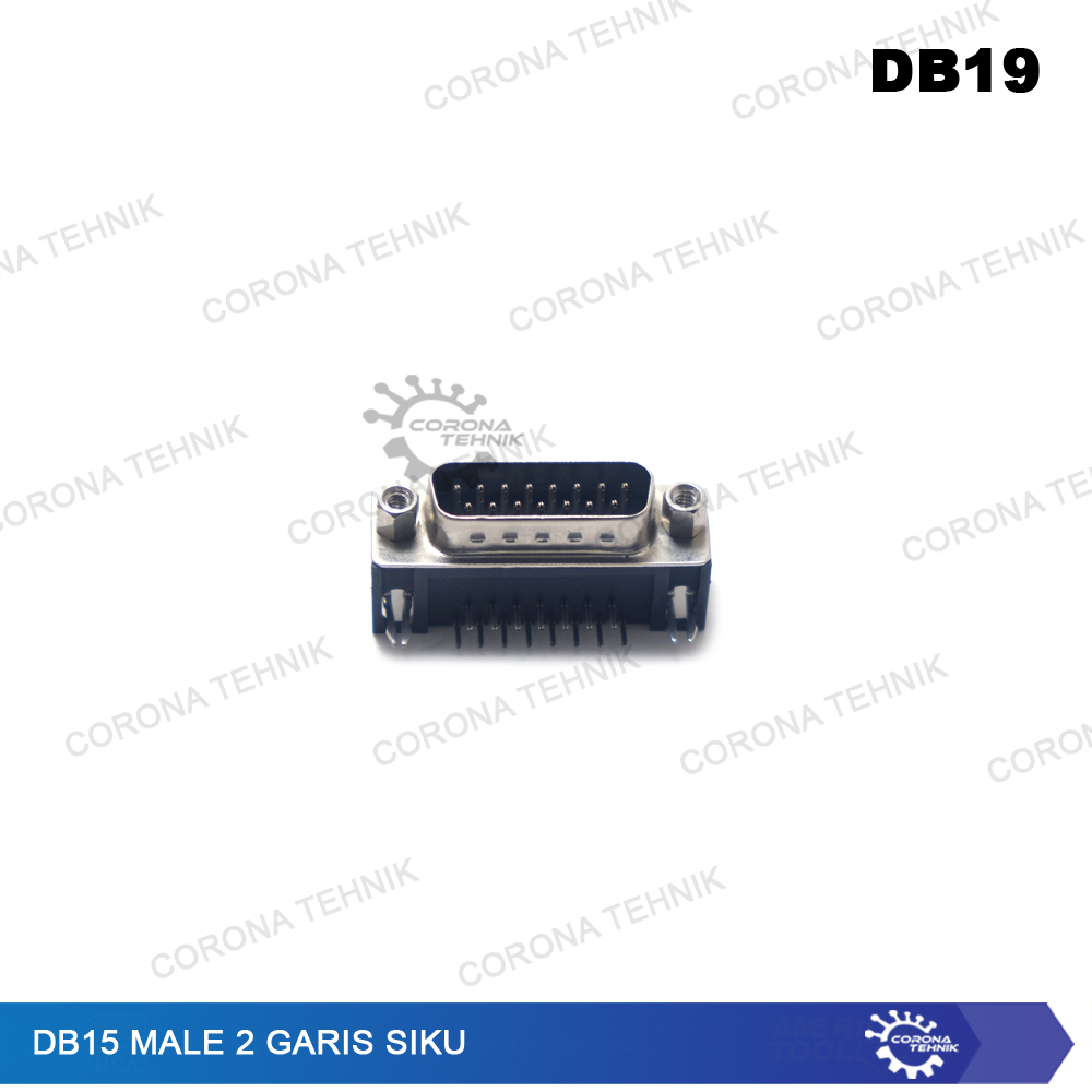 Jual Konektor DB15 Male 2 Garis Siku DB19 - Connector Konektor DB15 ...
