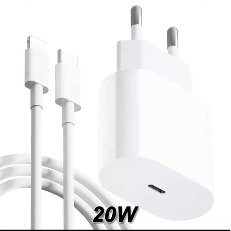 Jual (20WATT/25WATT)ADAPTOR CHARGER+KABEL CHARGER USB C TO IP FAST ...