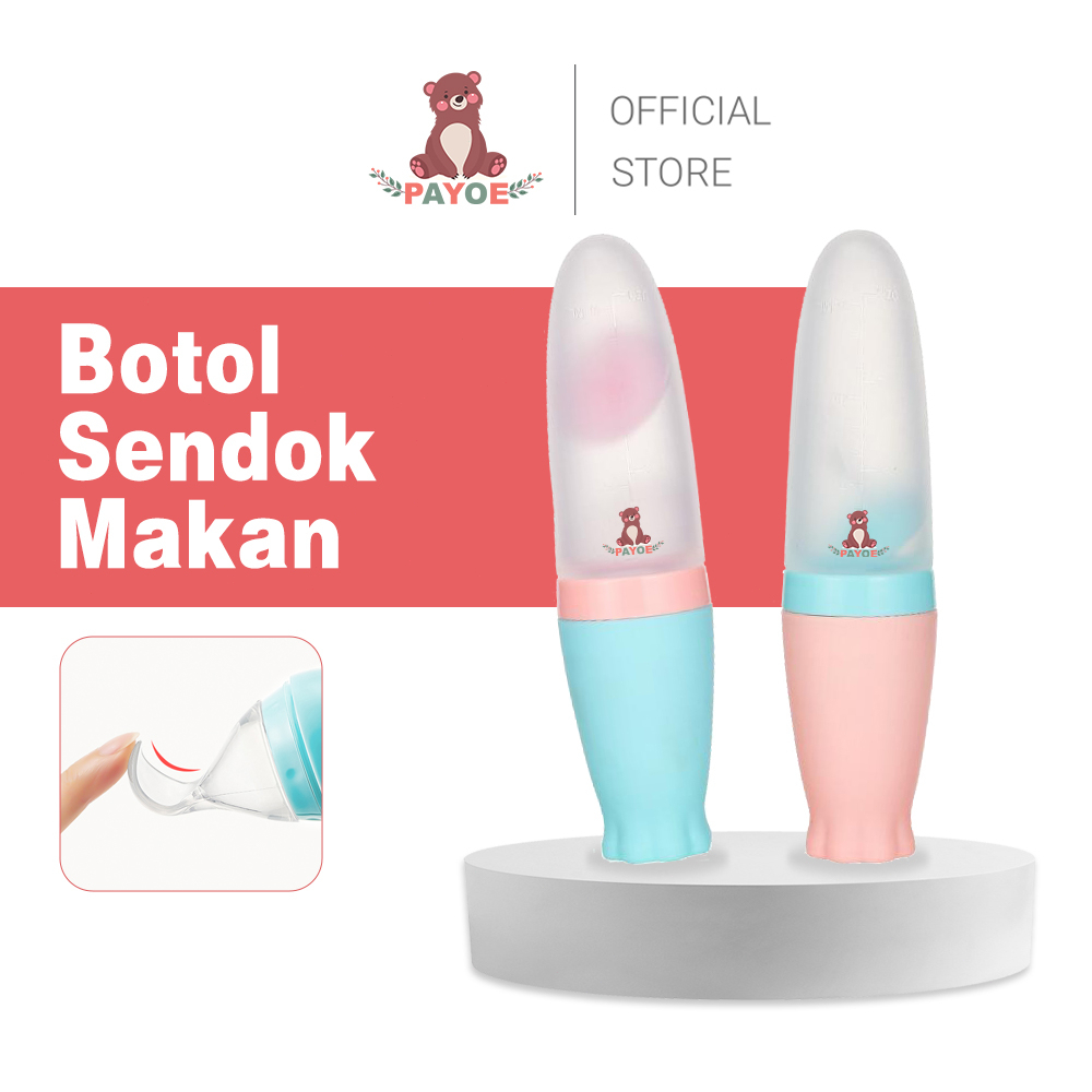 Jual PAYOE 110Ml Sendok Makan Baby Botol Sendok Makan Bayi Silicon ...