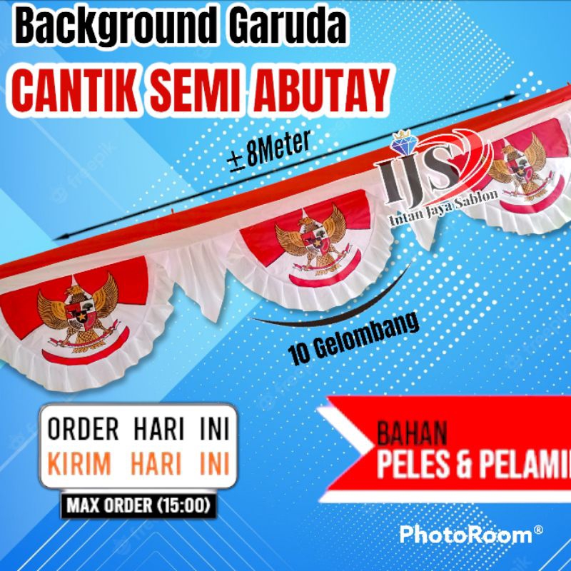 Jual Background Garuda Merah Putih Semi 10 Gelombang/Bendera Umbul Umbul Gelombang | Shopee ...